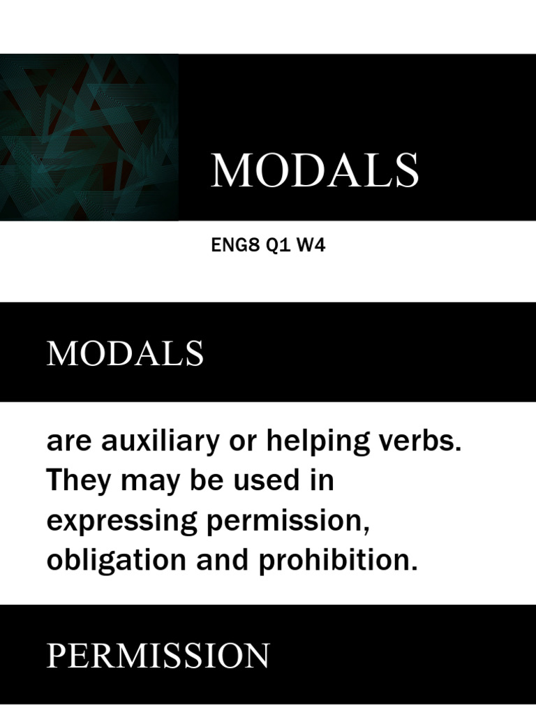 ENG8 Q1 W4 Modals | PDF | Linguistic Typology | Syntax