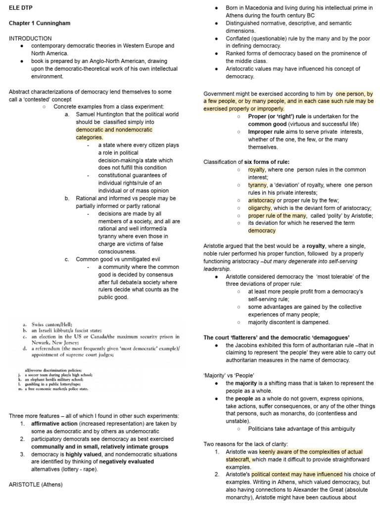 Democratic Theory and Practice Notes Part 1 | PDF | Democracy ...