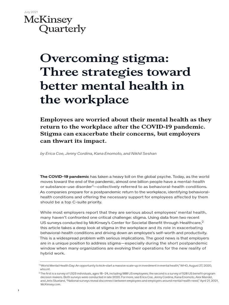 Overcoming Stigma | PDF | Mental Health | Social Stigma