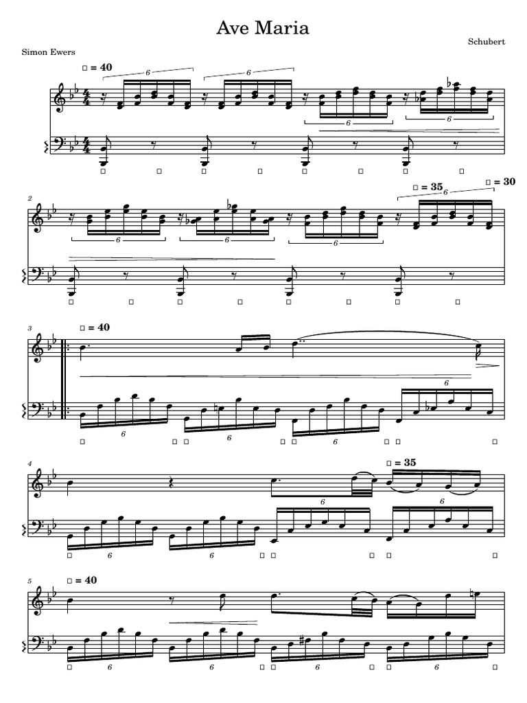 Ave Maria D Schubert Solo Piano Arrg | PDF | Ave Maria (Schubert ...