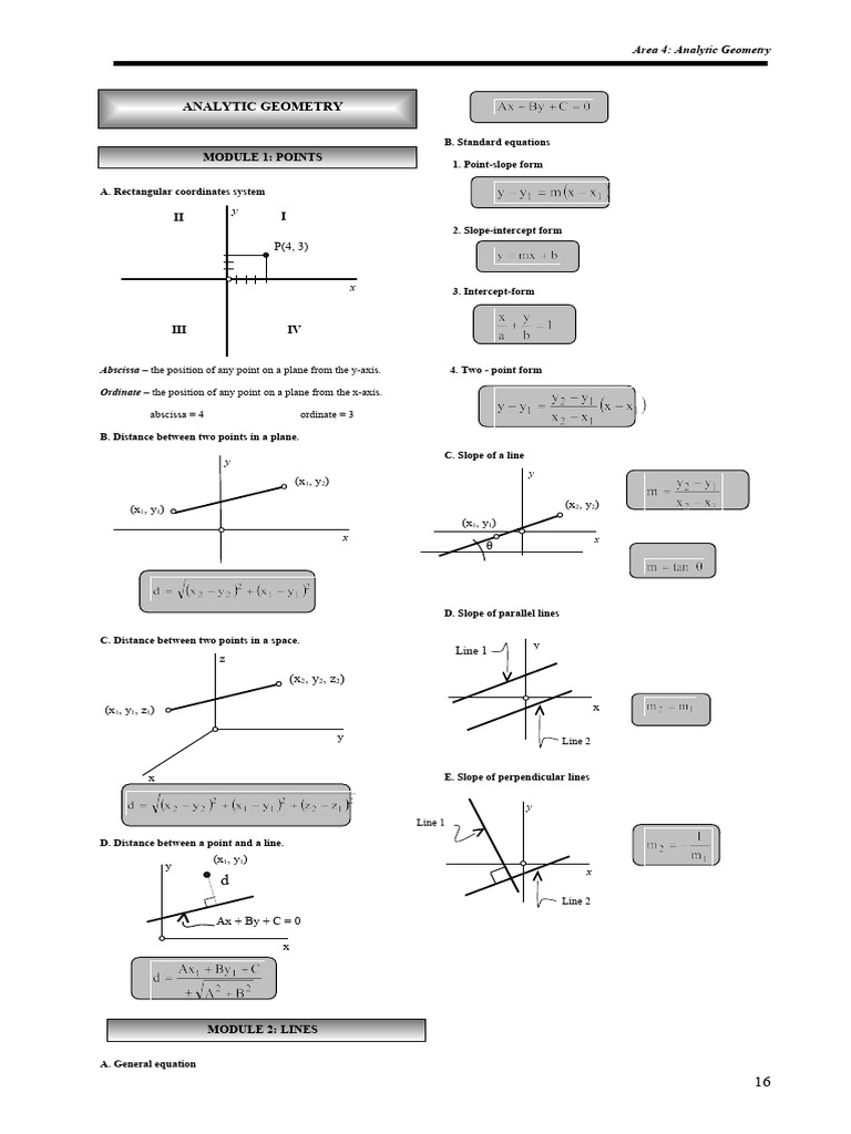 Formula Analytic Geometry | Download Free PDF | Ellipse | Elementary ...