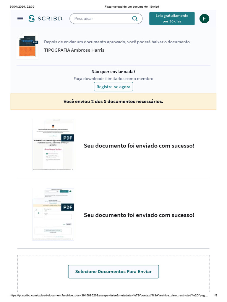 TIPOGRAFIA Ambrose Harris: Seu Documento Foi Enviado Com Sucesso! | PDF ...