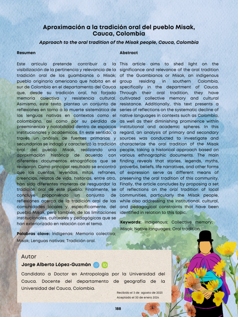 Aproximación A La Tradición Oral Del Pueblo Misak, Cauca, Colombia ...