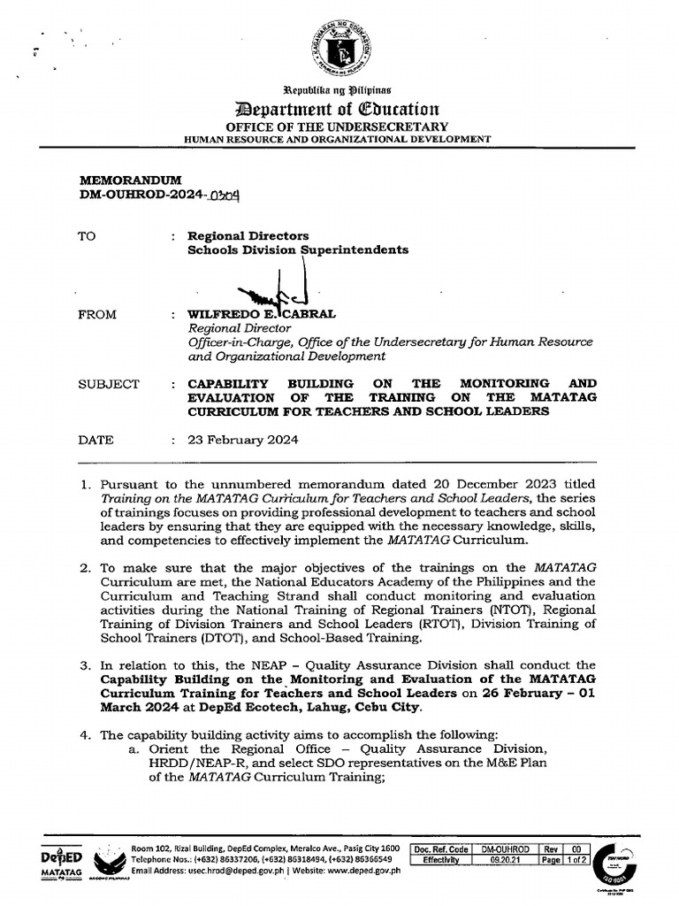 Memo On Capability Building - 240304 - 110934 | PDF