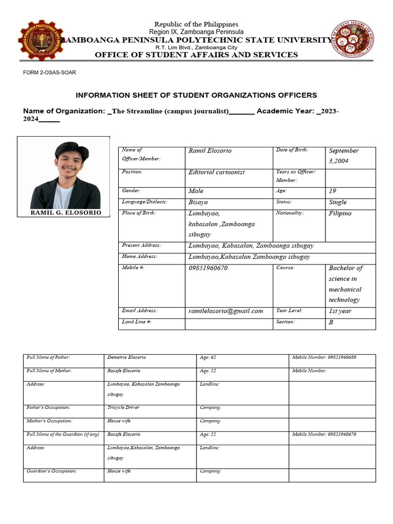 Form 2 Osas Soar | PDF