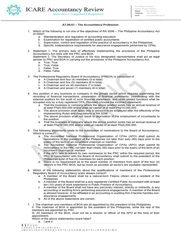 The Accountancy Profession | PDF | Certified Public Accountant | Accounting