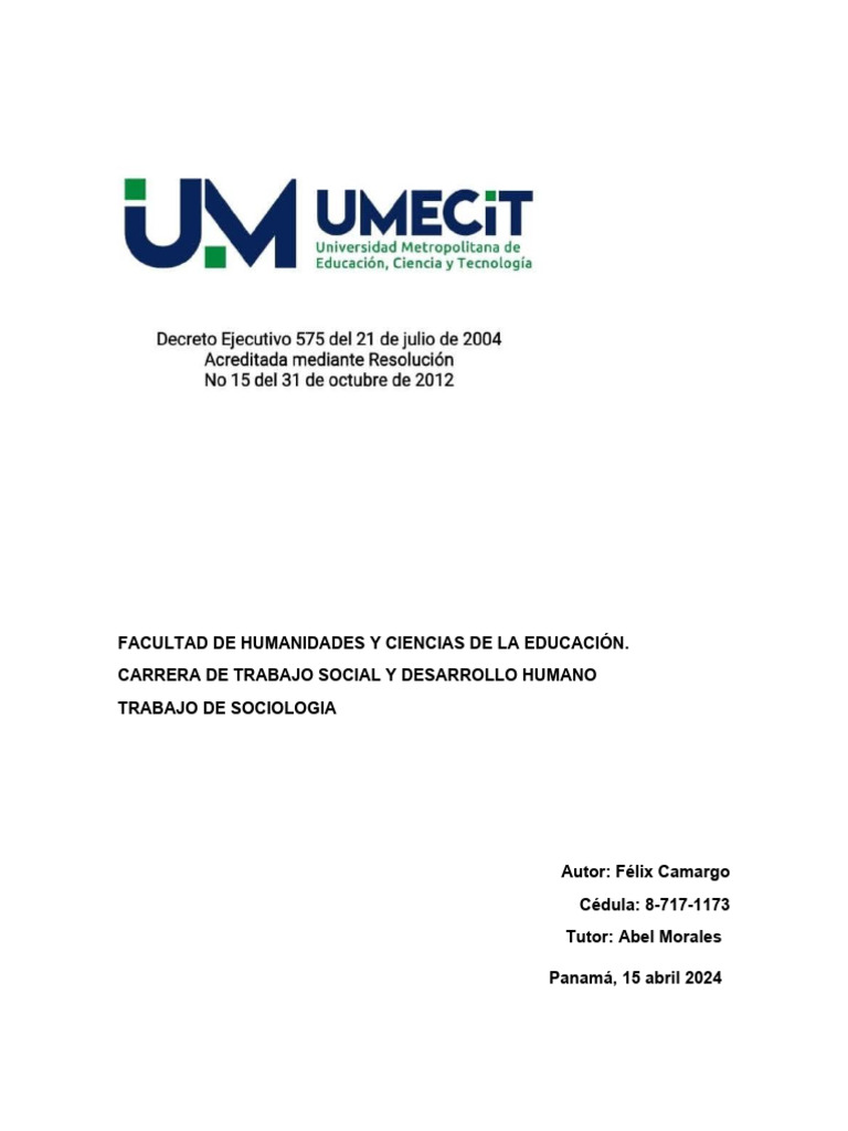 Historia de La Sociologia - Felix Camargo | PDF | Sociedad | Sociología