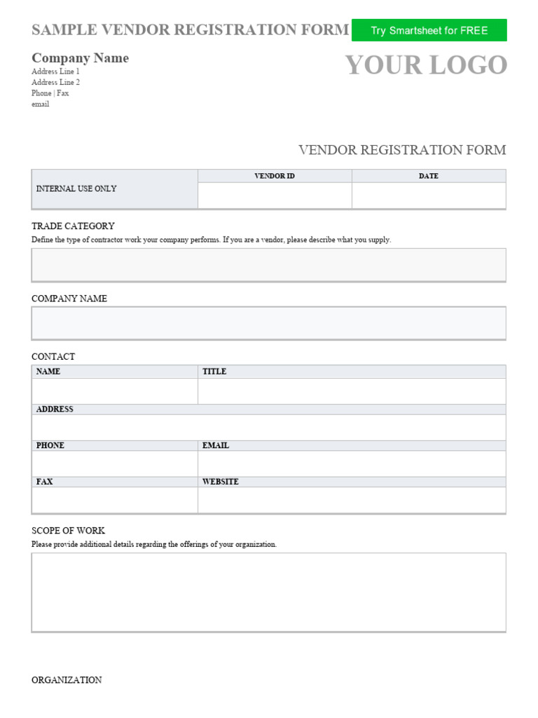 Vendor Registration Form Sample | PDF | Payments | Banks