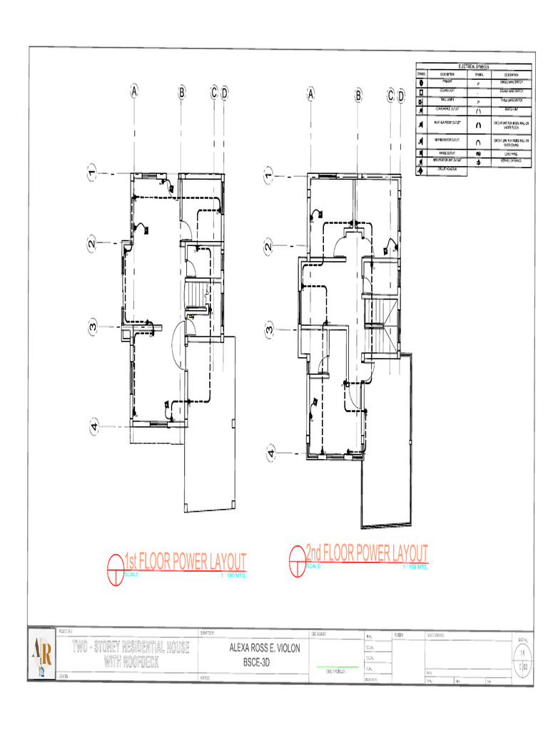 1St Floor Power Layout 2Nd Floor Power Layout: A B CD A B CD | Download ...