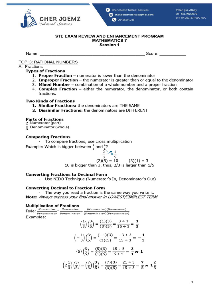 Math g7 | PDF | Mathematics | Arithmetic