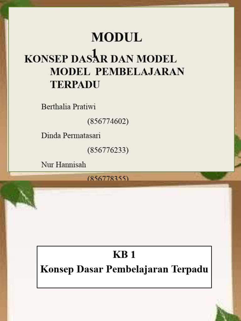 Modul 1 Pembelajaran Terpadu | PDF