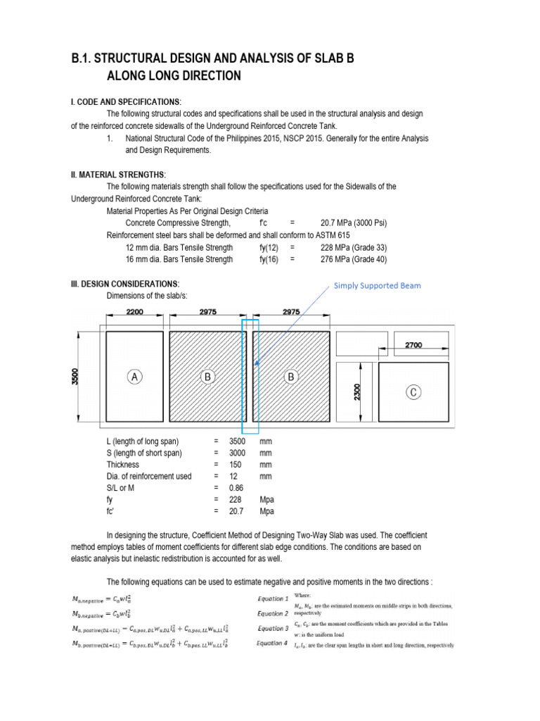 MRT 7 Sta.10 STP Struct. Design & Analysis Slab B1 | PDF | Strength Of ...