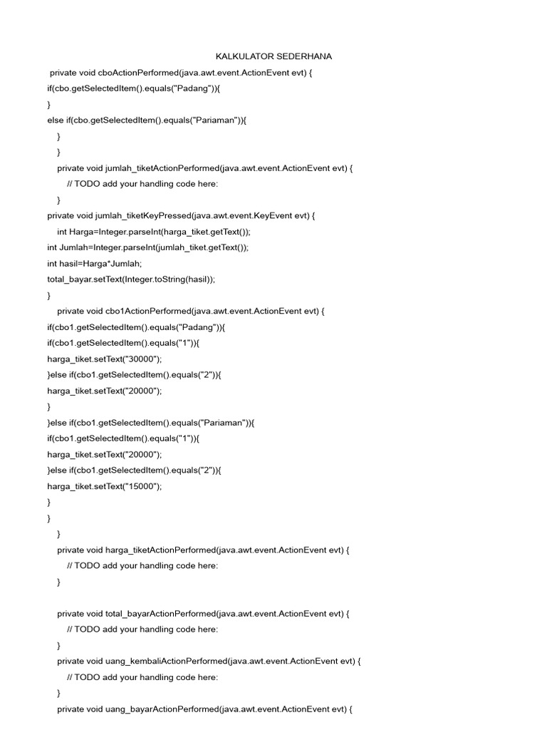 Kalkulator Sederhana | PDF | String (Computer Science) | Sql