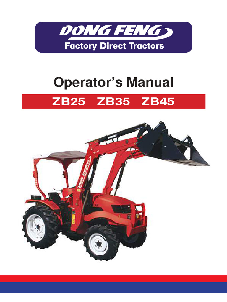 Dong Feng ZD25 Operators Manual | PDF | Tractor | Personal Protective ...