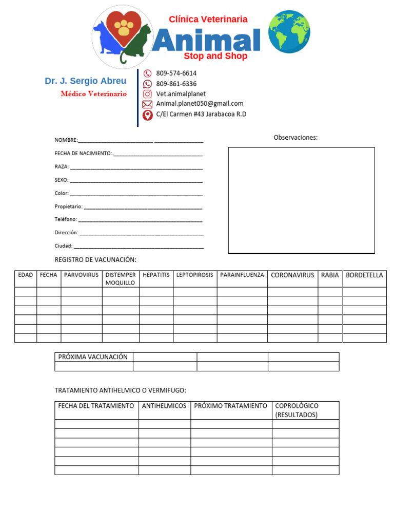 Hoja Veterinaria | PDF