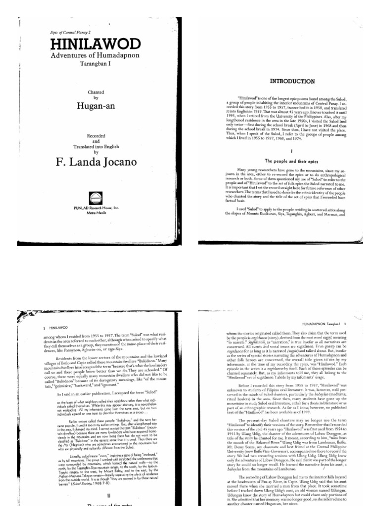 Hugan-An Jocano Hinilawod | PDF