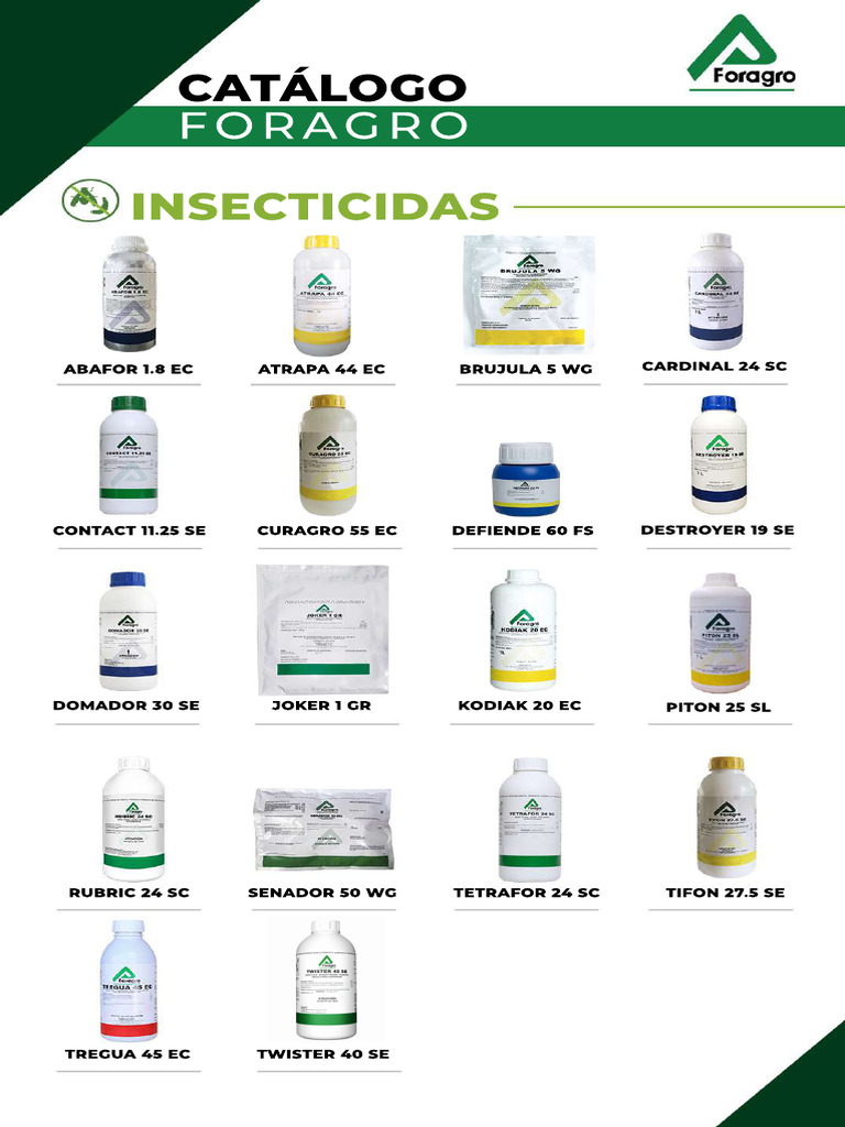 Catálogo de Insecticidas Foragro | PDF | Herbicida | Agricultura