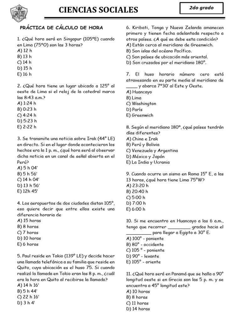 Práctica Eda 02 S2 Cálculo de Hora | PDF | Geografía