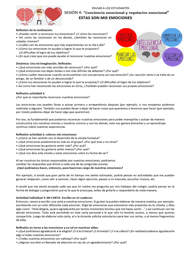 SESION 4 PROG HSE - MATERIAL PARA ESTUDIANTE - Conciencia Emocional y ...