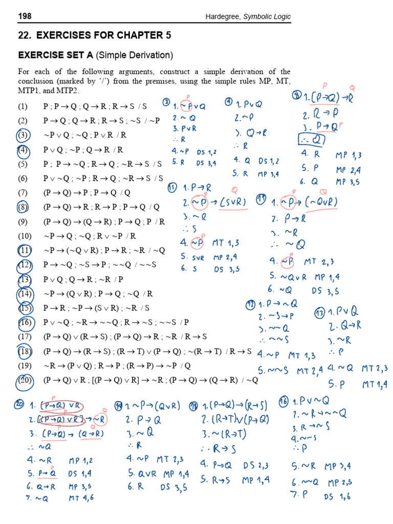 Derivation Exercises | PDF | Deductive Reasoning | Syntax (Logic)