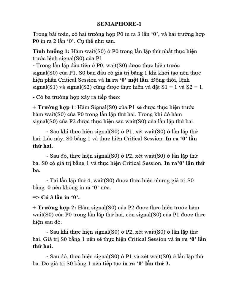 Semaphore - Bài tập OS | PDF