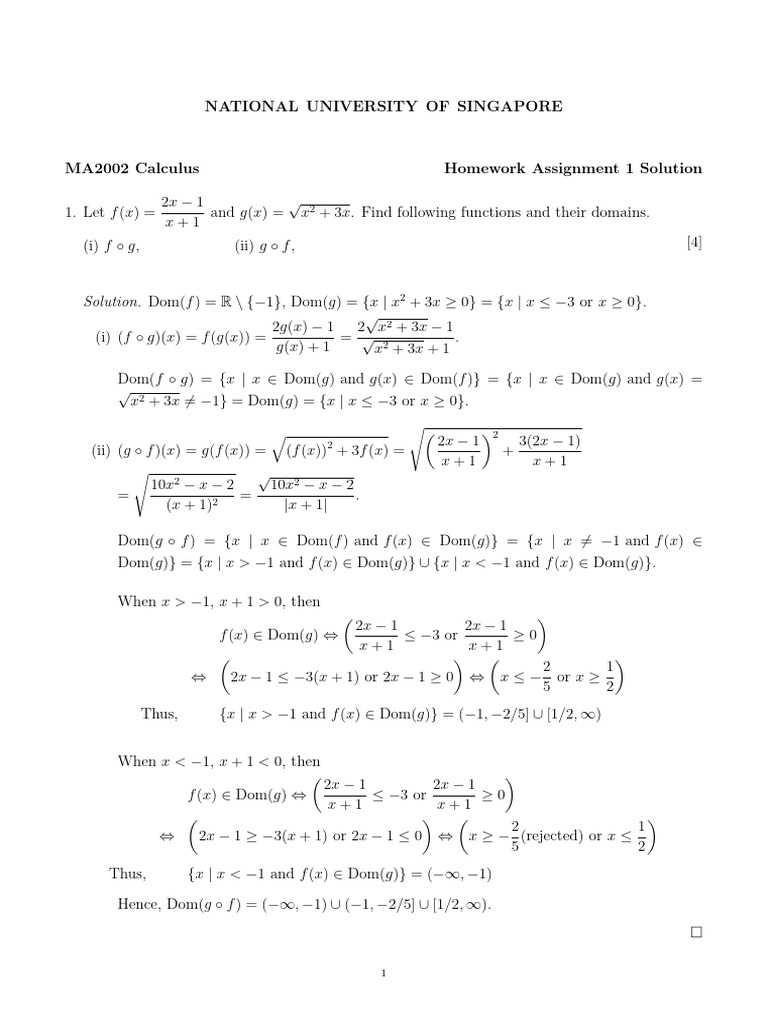 MA2002Hmk1 2024 Soln | PDF | Mathematical Objects | Mathematics