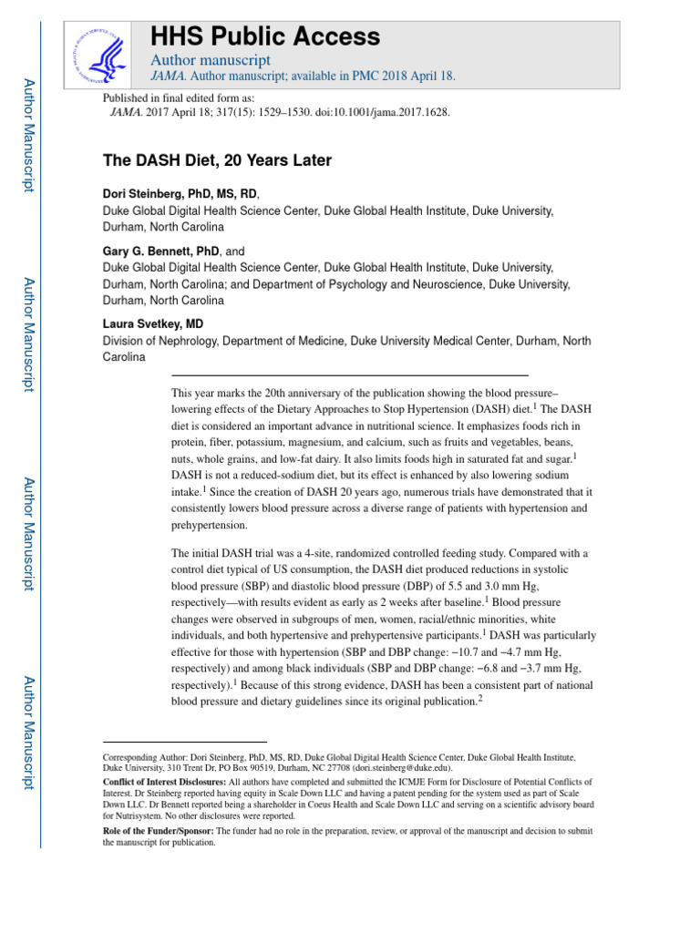 DASH Diet | PDF | Dash Diet | Health Care