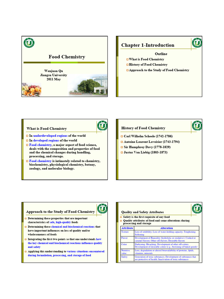 Overview of Food Chemistry Principles | PDF | Carbohydrates | Fatty Acid