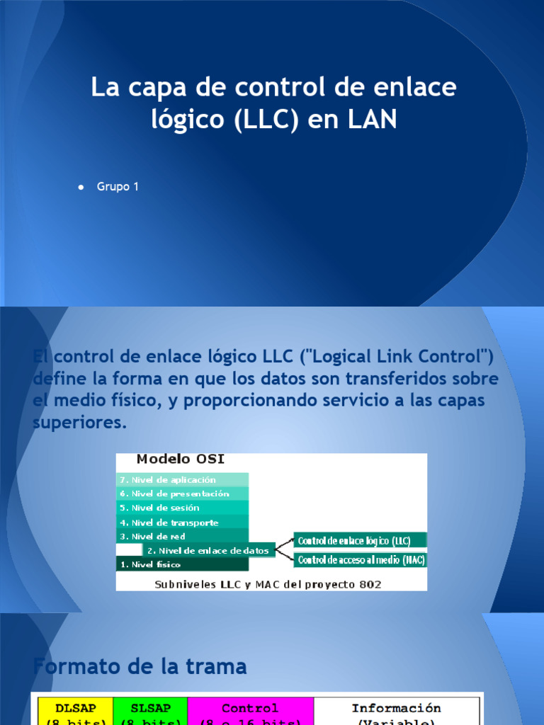 La Capa de Control de Enlace Lógico (LLC) en LAN | PDF | Arquitectura de internet | Estándares ...