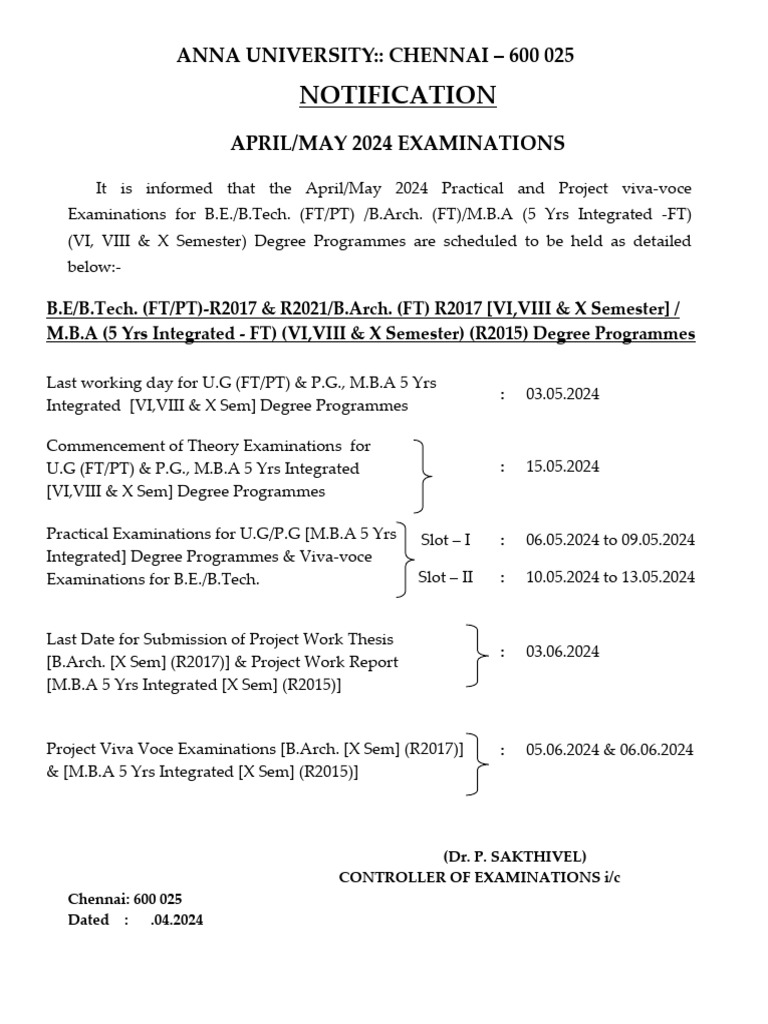 UGPG Practical&Project Viva Voce Schedule - Final | PDF