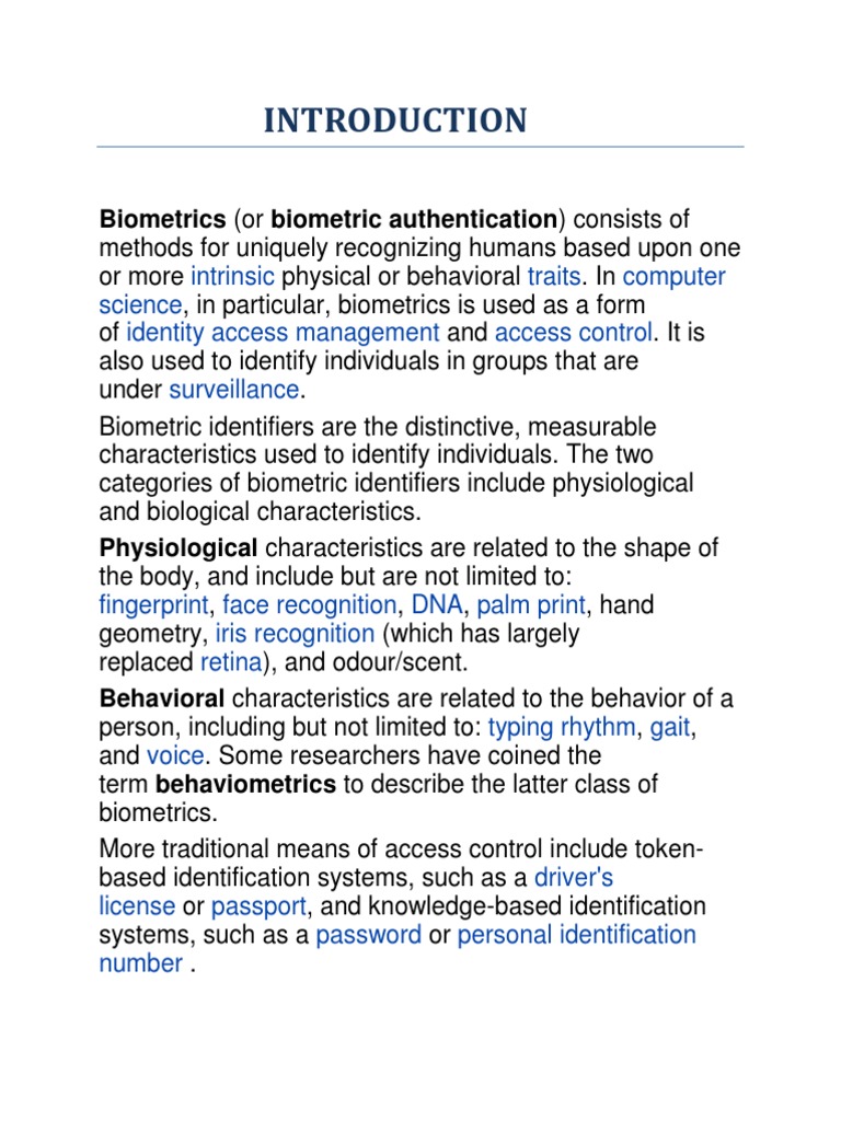 Understanding Biometric Authentication | PDF