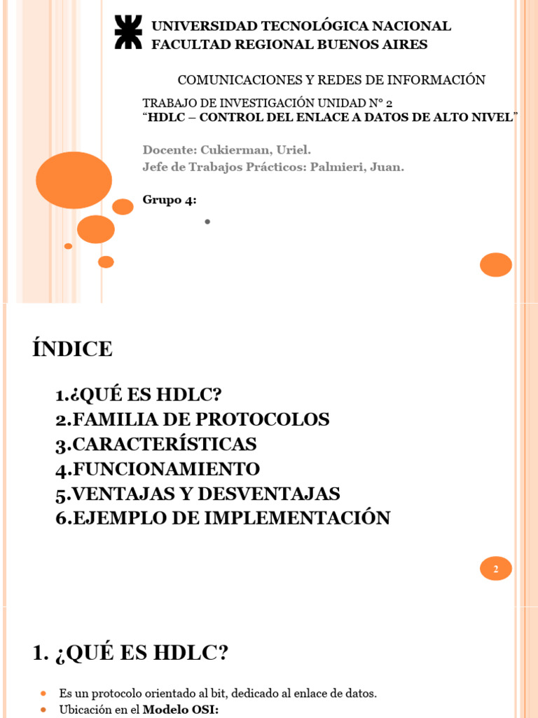 GRUPO 4 - Control de Enlace de Datos de Alto Nivel (HDLC - High Level Data Link Control) | PDF ...