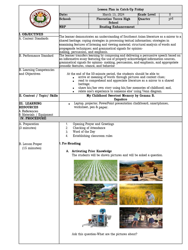 G8 CUF English DLP Week 2 | PDF | Cognitive Science | Behavior Modification