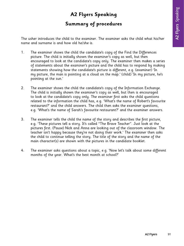 Flyers Speaking Practice | PDF | Learning