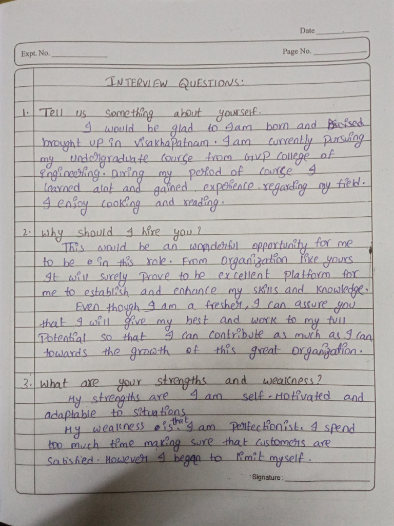 Interview Questions - Record | PDF