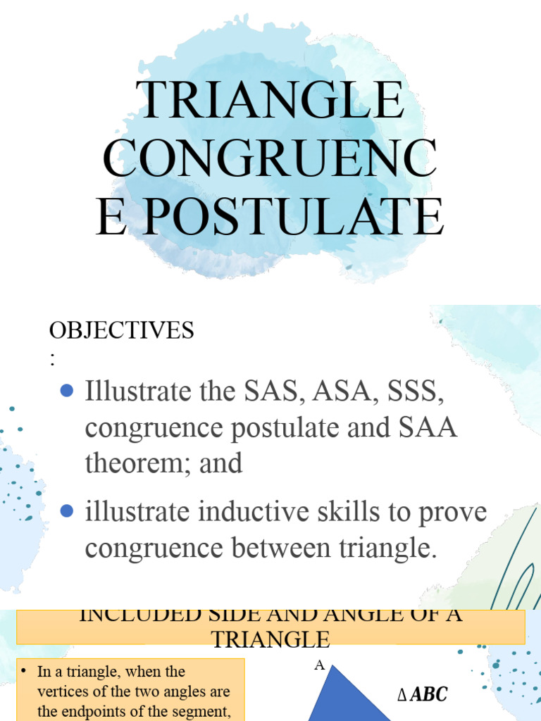 Triangle Congruence Postulate | PDF | Euclid | Euclidean Plane Geometry