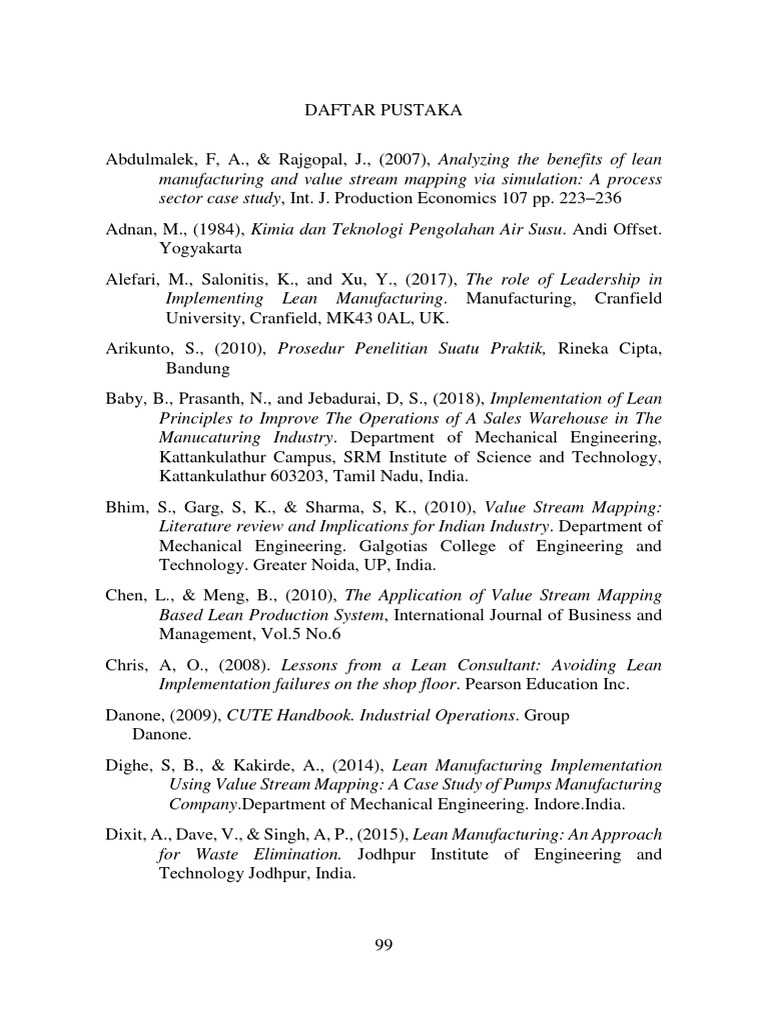 10) Daftar Pustaka | PDF | Lean Manufacturing | Industrial Engineering