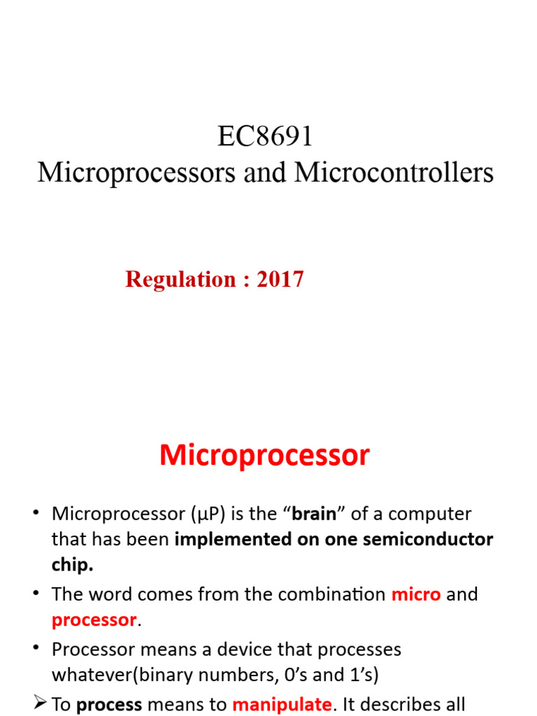 Ec6504 MPMC All 5 Units-Gokul | PDF | Central Processing Unit | Assembly Language
