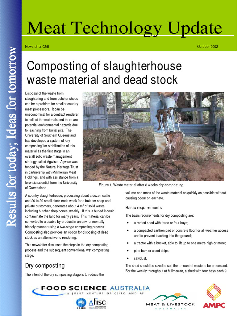 Meat Technology Update 02-5 | PDF | Compost | Manure