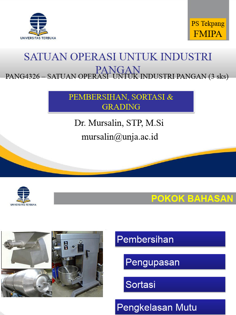 Proses Pembersihan dan Sortasi Pangan | PDF