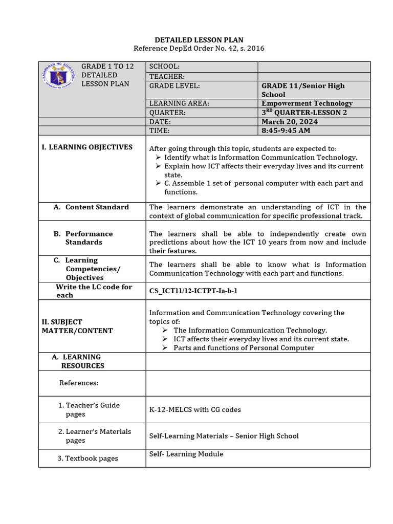 DLP Etech 3 | PDF | Educational Technology | Computer Hardware