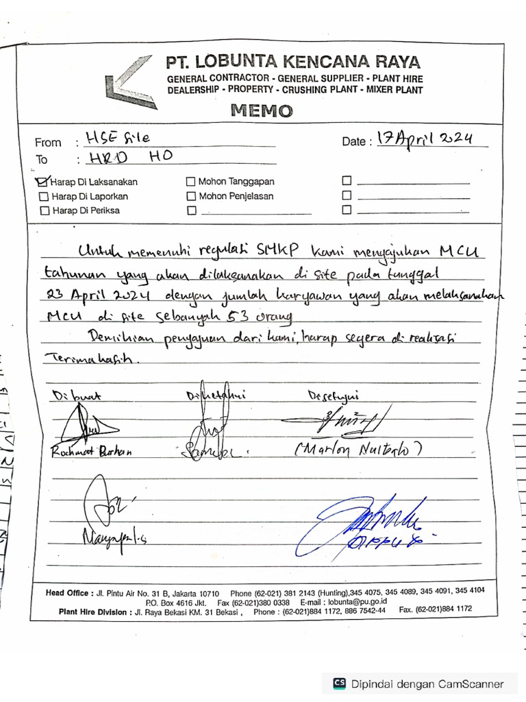 Memo MCU PT - LKR | PDF