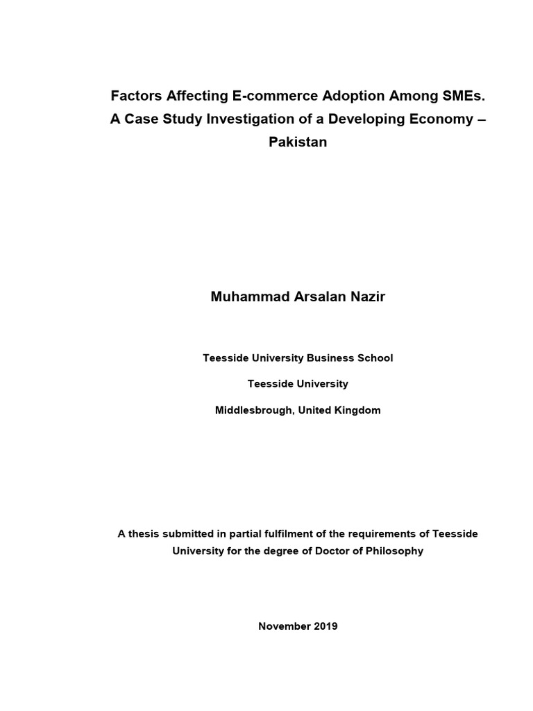 Factors Affecting E Commerce Adoption Among SMEs | PDF | E Commerce ...