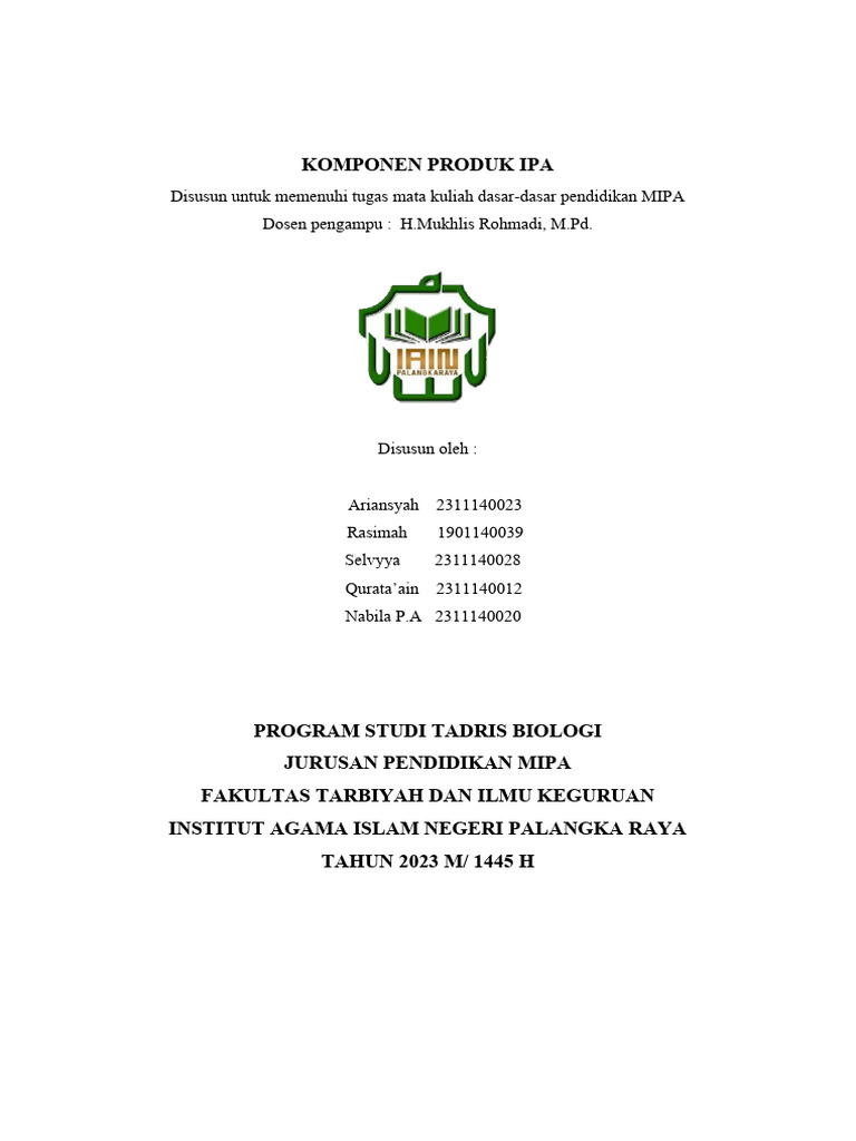 Komponen Produk Ipa | PDF