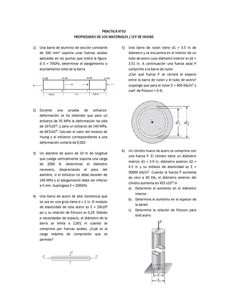 Practica N°02 | PDF | Deformación (ingeniería) | Elasticidad (Física)