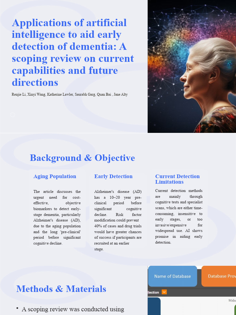 Applications of Artificial Intelligence To Aid Early Detection of ... Applications of Artificial Intelligence To Aid Early Detection of ...