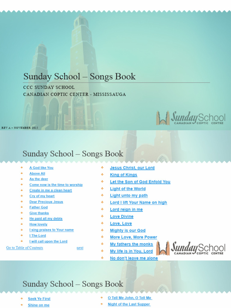 Sunday School Songs Collection | PDF | Glory (Religion) | Jesus