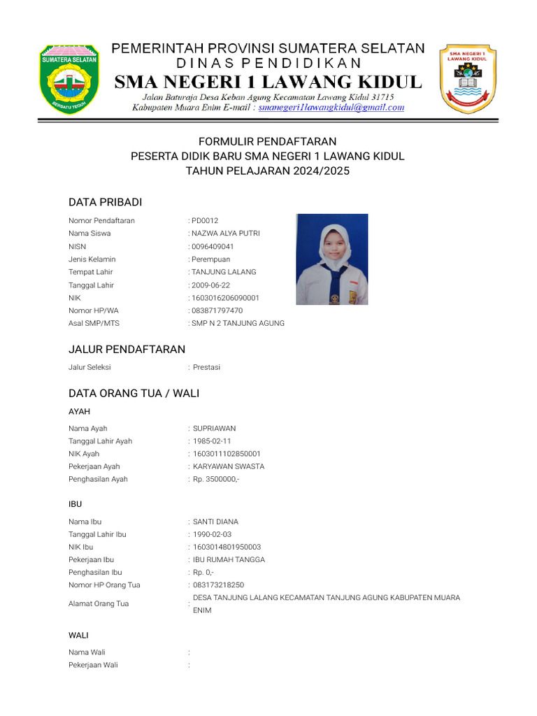 Formulir Nazwa | PDF