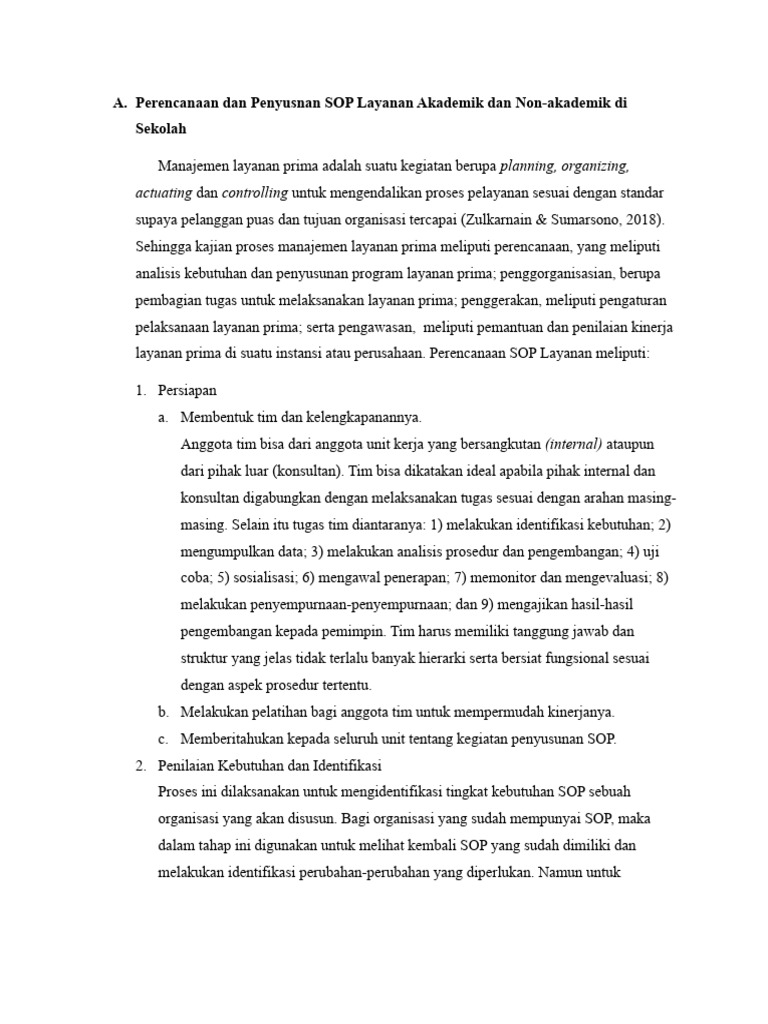 Perencanaan Dan Pelaksanaan SOP | PDF