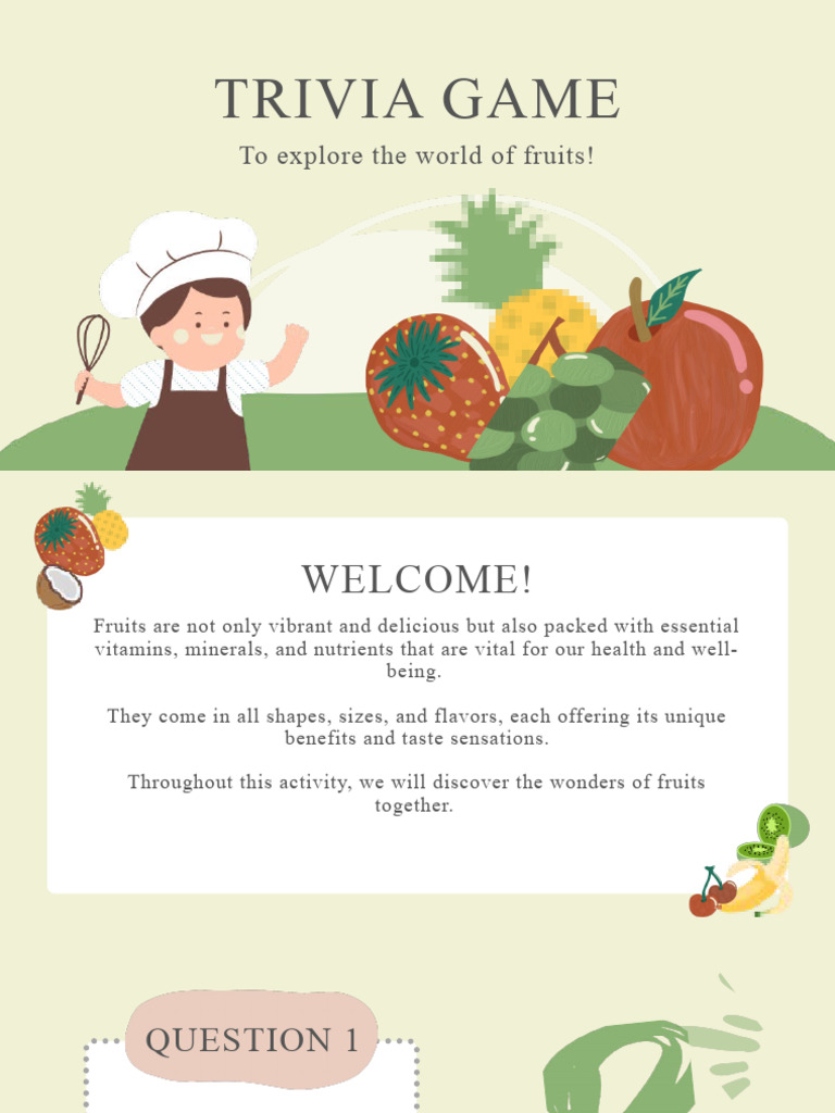 Colorful Fun Interactive Healthy Fruits Trivia Game Presentation ...